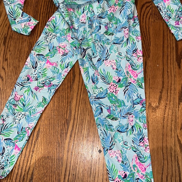 Lilly Pulitzer | Pajamas | Lilly Pulitzer Girls Sammy Pajama Set In Sea Salt Blue Barking Up The ...